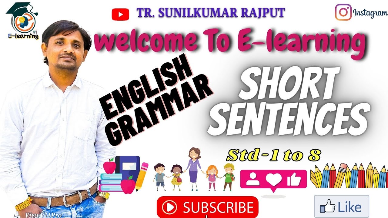 How to learn short sentences in English grammar - YouTube