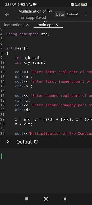 Multiplication of Two Complex Number || #C++ language - YouTube