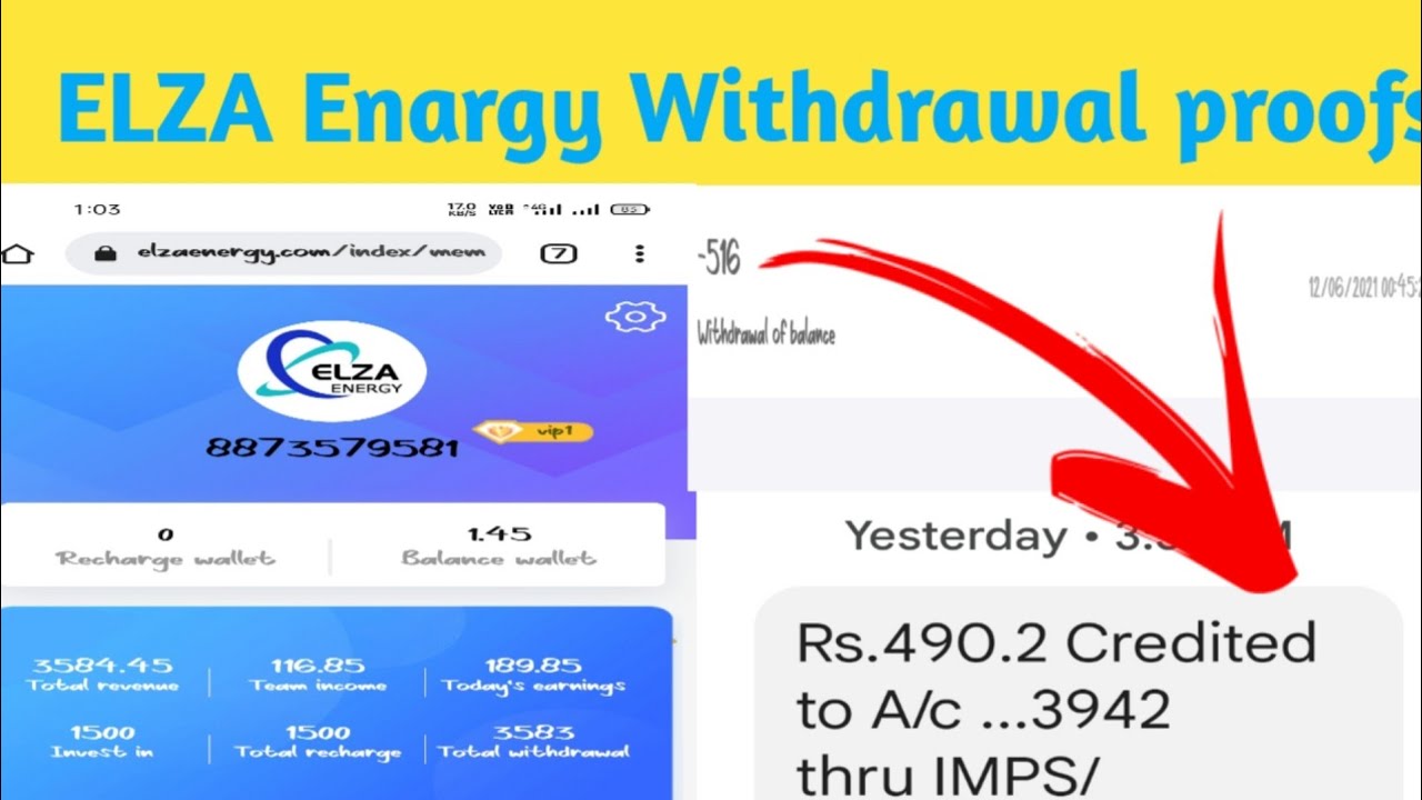 Elza Energy App Recharge + Payment Proof | Elza energy app withdraw ...