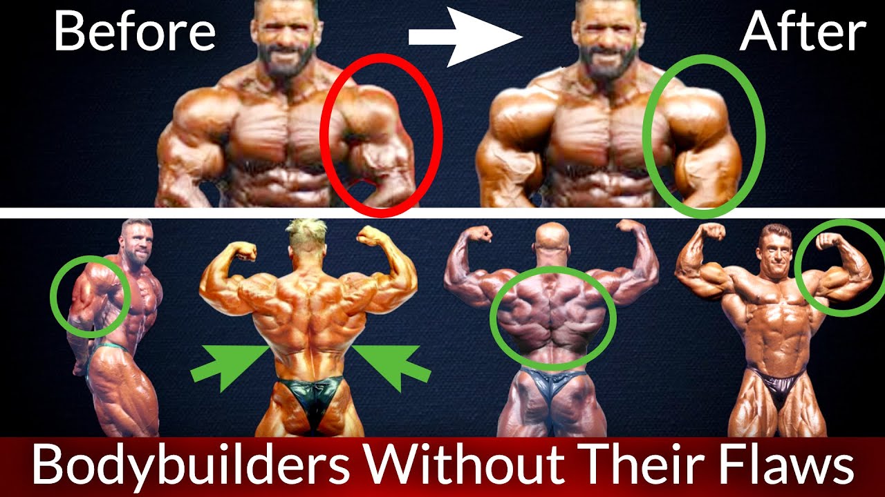 Bodybuilders with their Flaws Photoshopped into Strong Points - YouTube