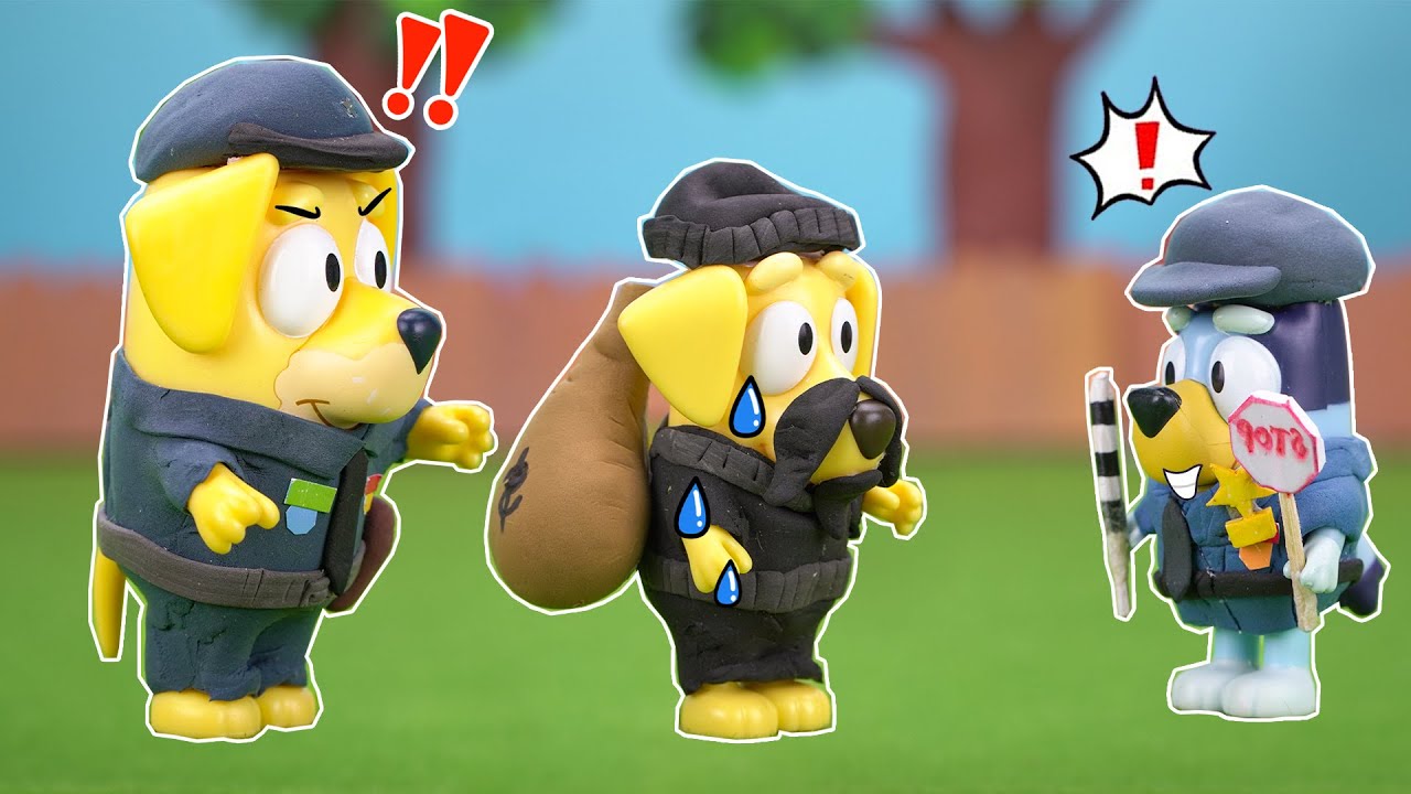 Bluey Becomes a Thief Catcher | Lessons for Kids | Pretend Play With ...