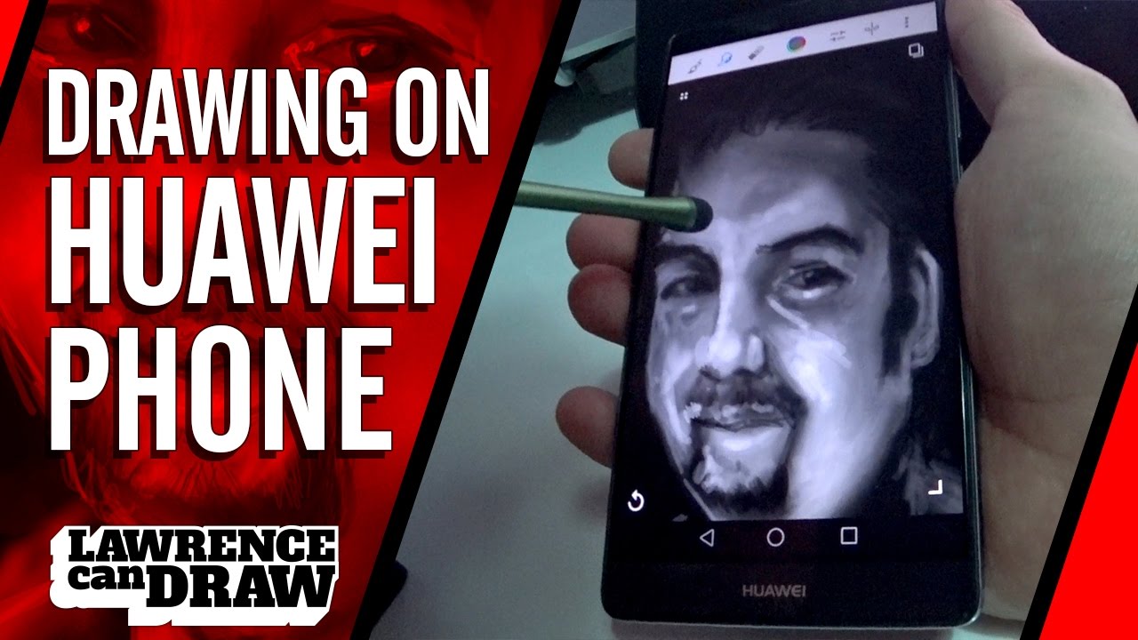 Drawing on the Huawei Mate 8 phone - YouTube