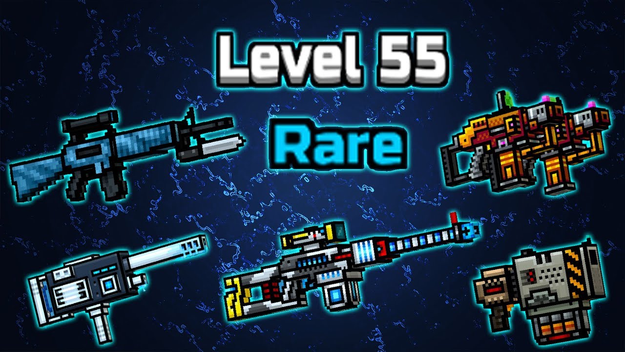 55 Lvl Rare Weapons - Pixel Gun 3D set gameplay - YouTube