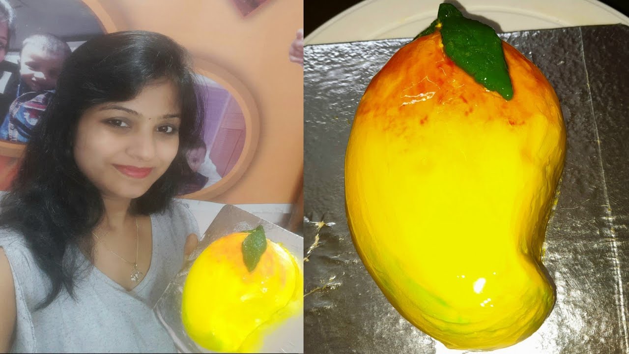 Eggless Mango Cake Design / Mango shape Cake design / Cake for mango ...