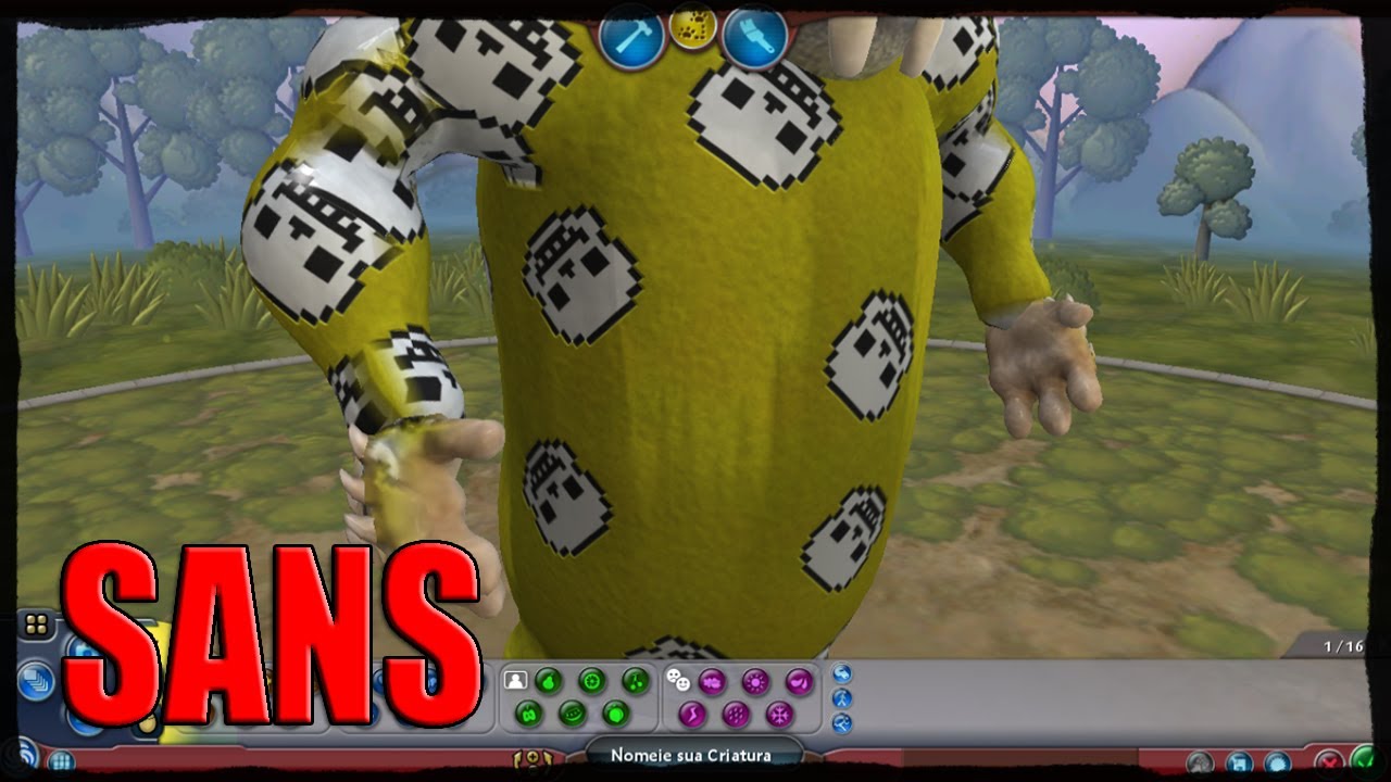 Spore - Mod Sans Head Paint (Undertale) - YouTube