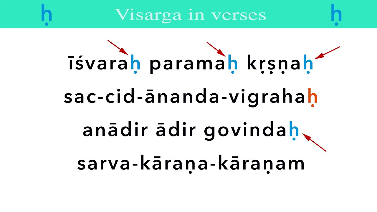 Visarga Pronunciation, Part 2: Visarga in verses (in Latin script ...