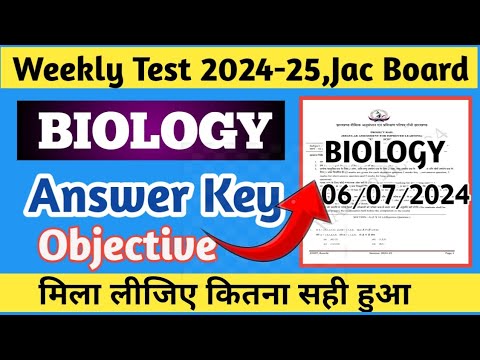 Answer Key Biology Class 11 || Weekly Test Answer Key Biology for Jac ...