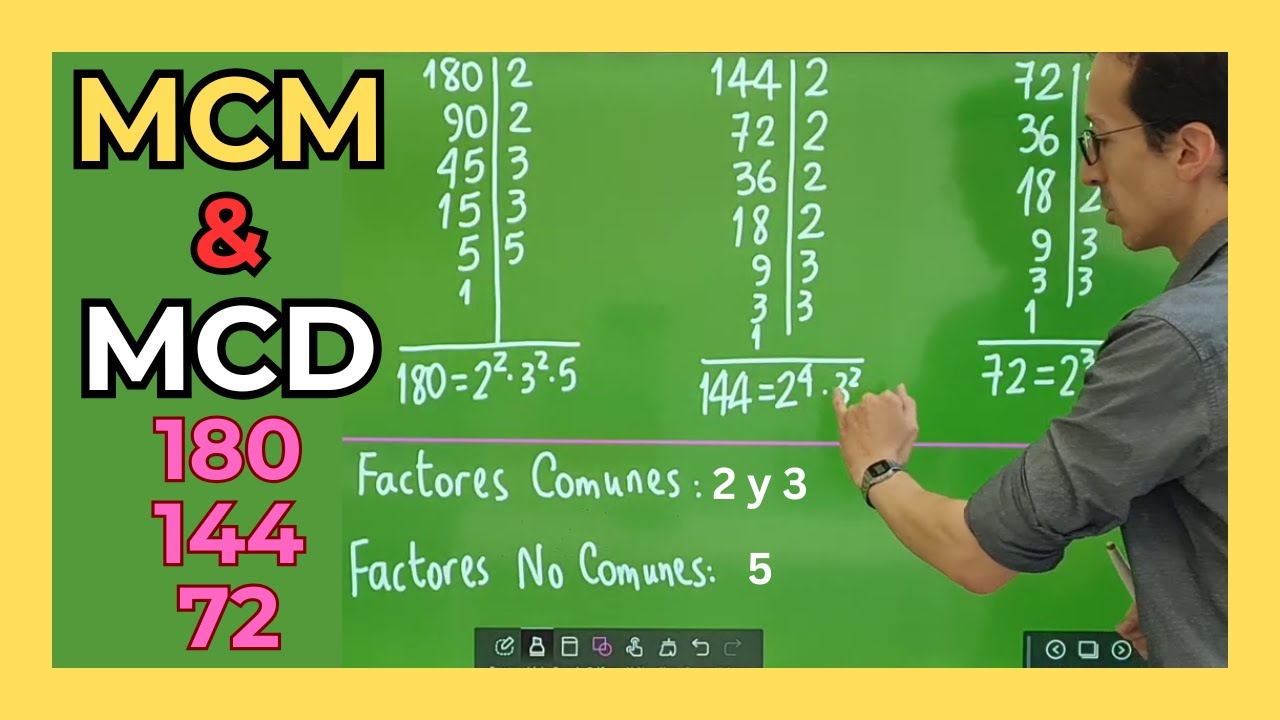 MCM y MCD de 180, 144 y 72 #clases #maths #matematicas - YouTube