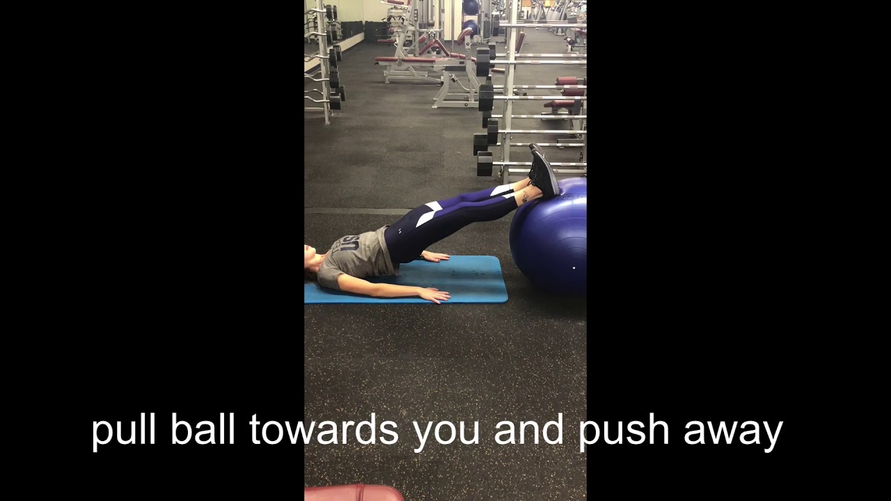 Core Exercises: Swiss Ball Hamstring Curl (LCSC XC & TF) - YouTube