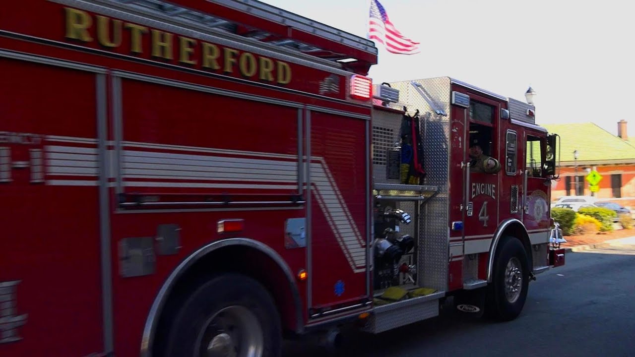 *Train Horns* Rutherford, NJ Fire Department 56-Engine 4, 56-Truck 1 ...