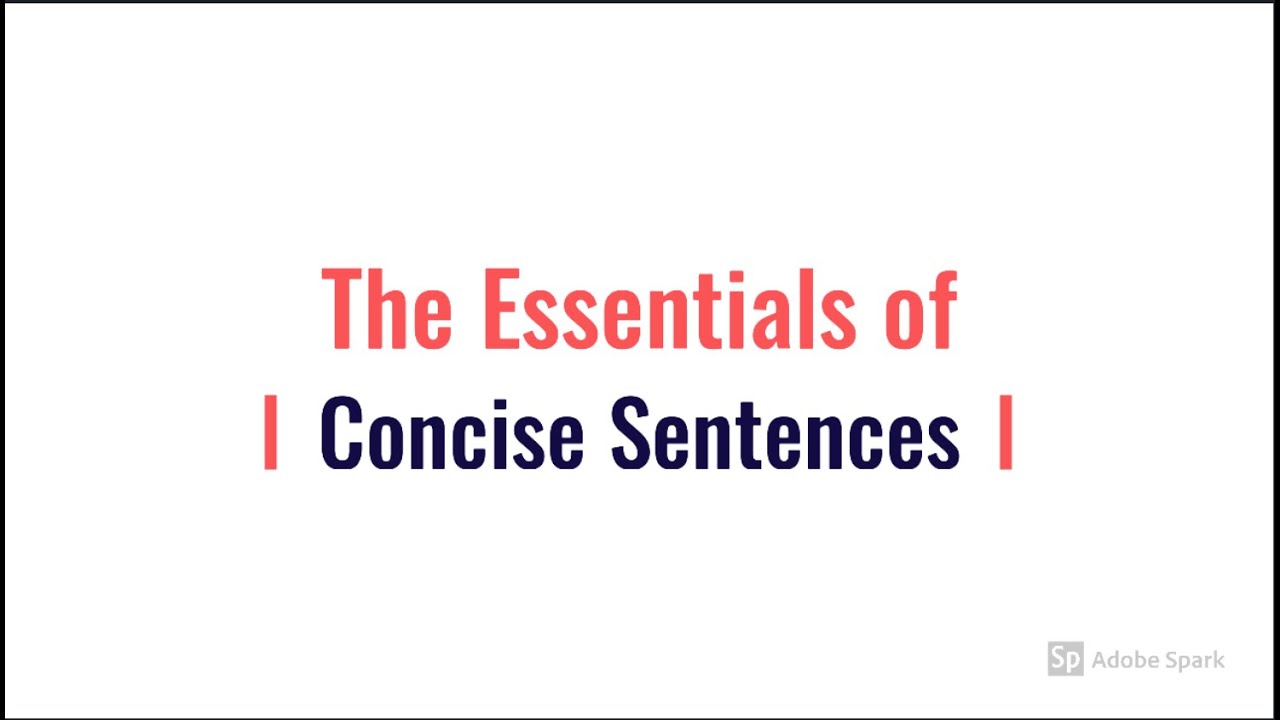 The Essentials of Concise Sentences - YouTube