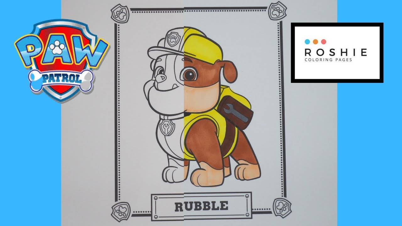 Coloring Rubble | How to Color Rubble | Paw Patrol Series - YouTube