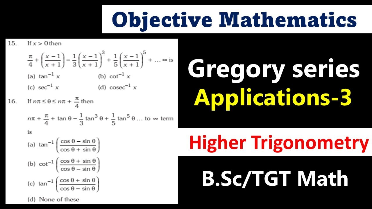 Lec MCQ 03 Gregory series, important objective questions of Gregory ...