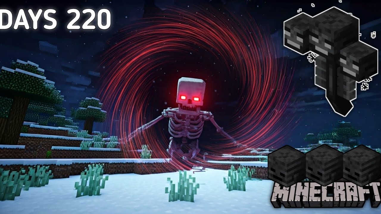 Minecraft survival days 220 : winter skeleton - YouTube