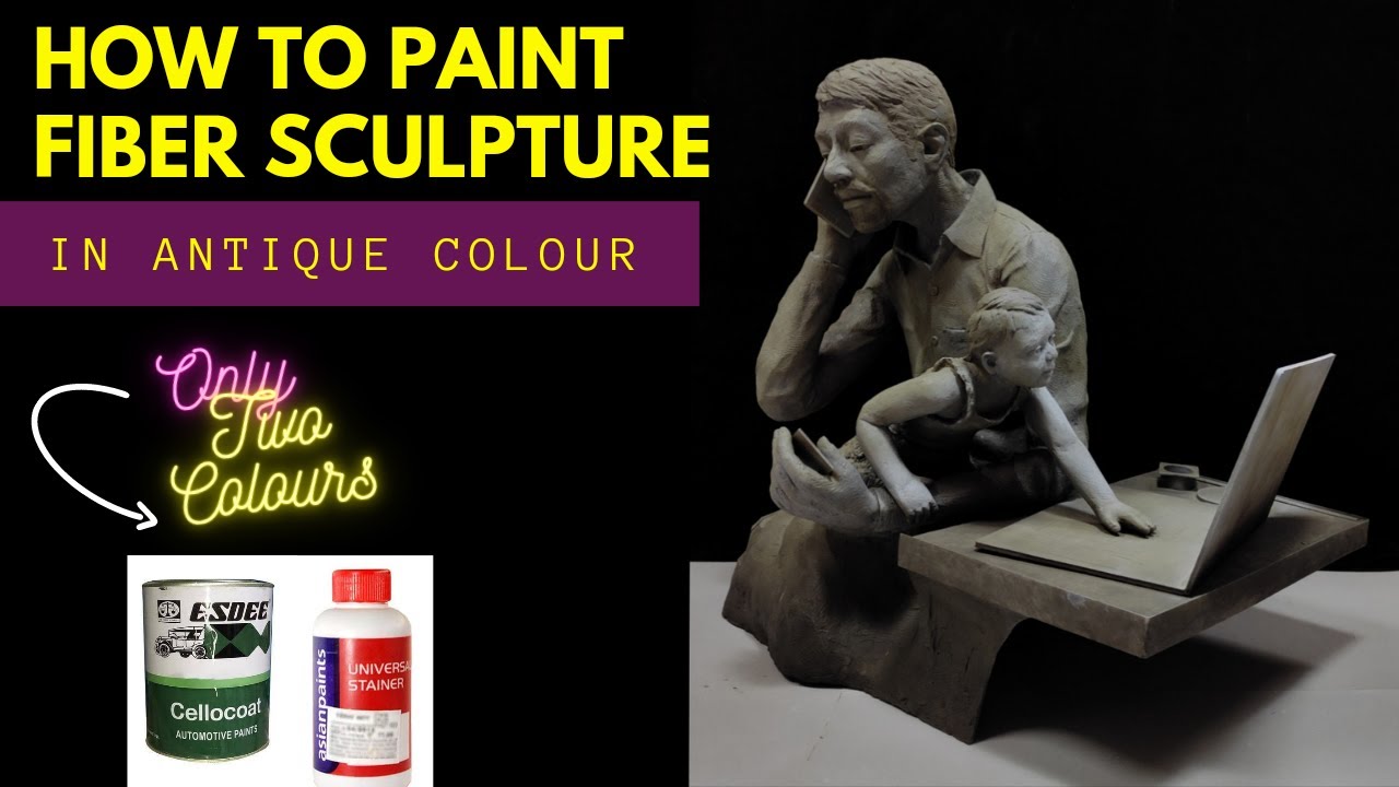 How to Paint Fiber Sculpture in Antique Colour // Two Colour Easy ...