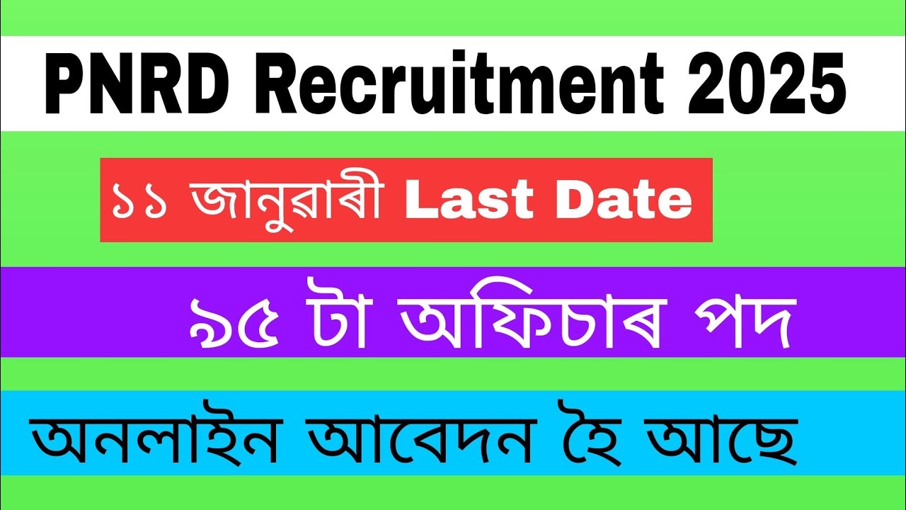 PNRD Assam Recruitment 2025 | Panchayat And Rural Development Job 2025 ...