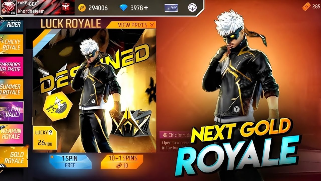 Ob49 100% Next Gold Royale Bundle Free Fire 💥| Ob49 Update Changes Free ...