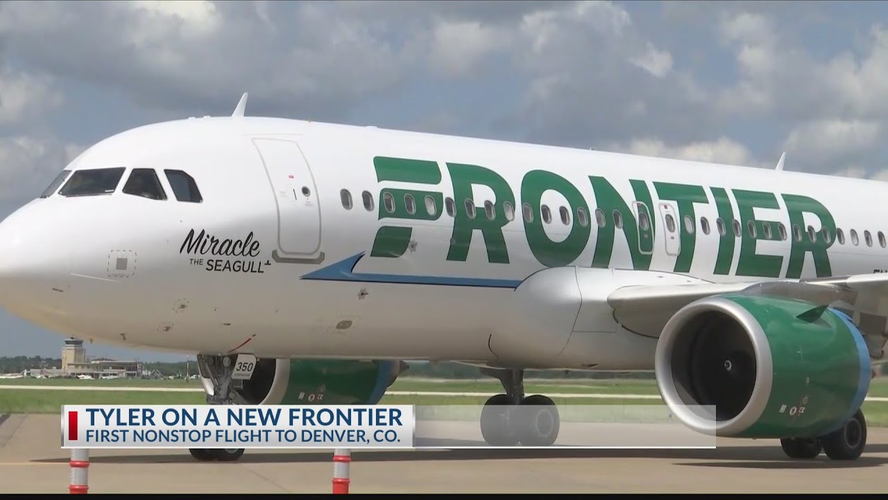 Frontier offers first nonstop flight from Tyler to Denver - YouTube