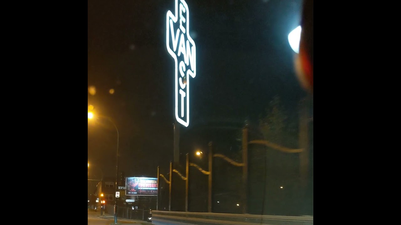 211118 approaching East Van sign at night Vancouver - YouTube