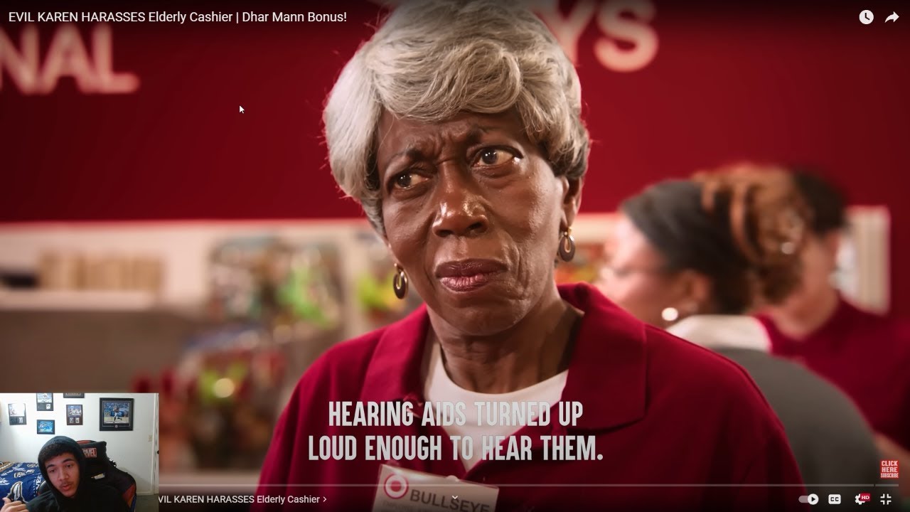 REACTING TO EVIL KAREN HARASSES Elderly Cashier | Dhar Mann Bonus ...