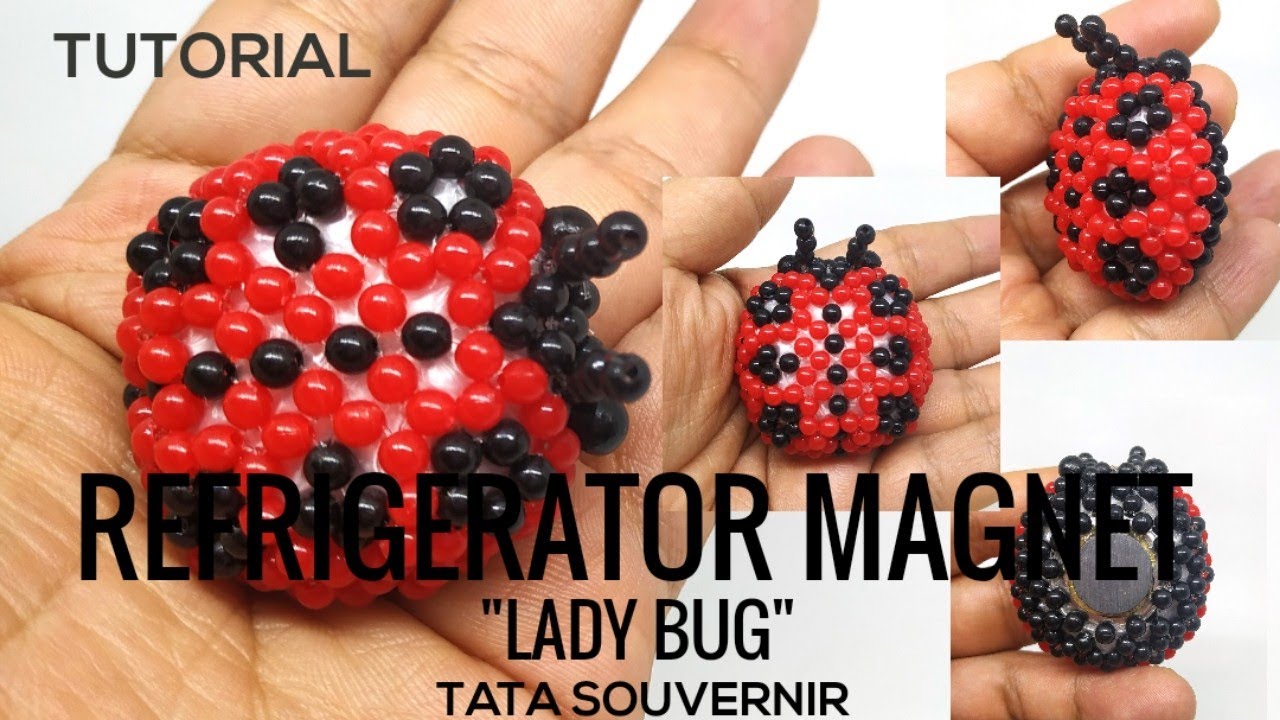 How to Bead Refrigerator Magnet : LadyBug - YouTube
