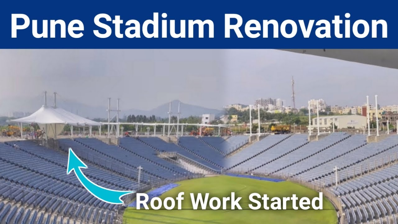Pune Stadium Renovation 1st Canopy Installed | MCA Pune Stadium ...