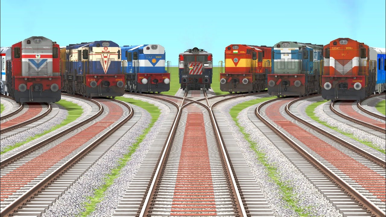 7 TRAIN CROSSING ON MID X CUT BRANCHED RAILROAD | 3RD TRAIN IS UTKRIST ...