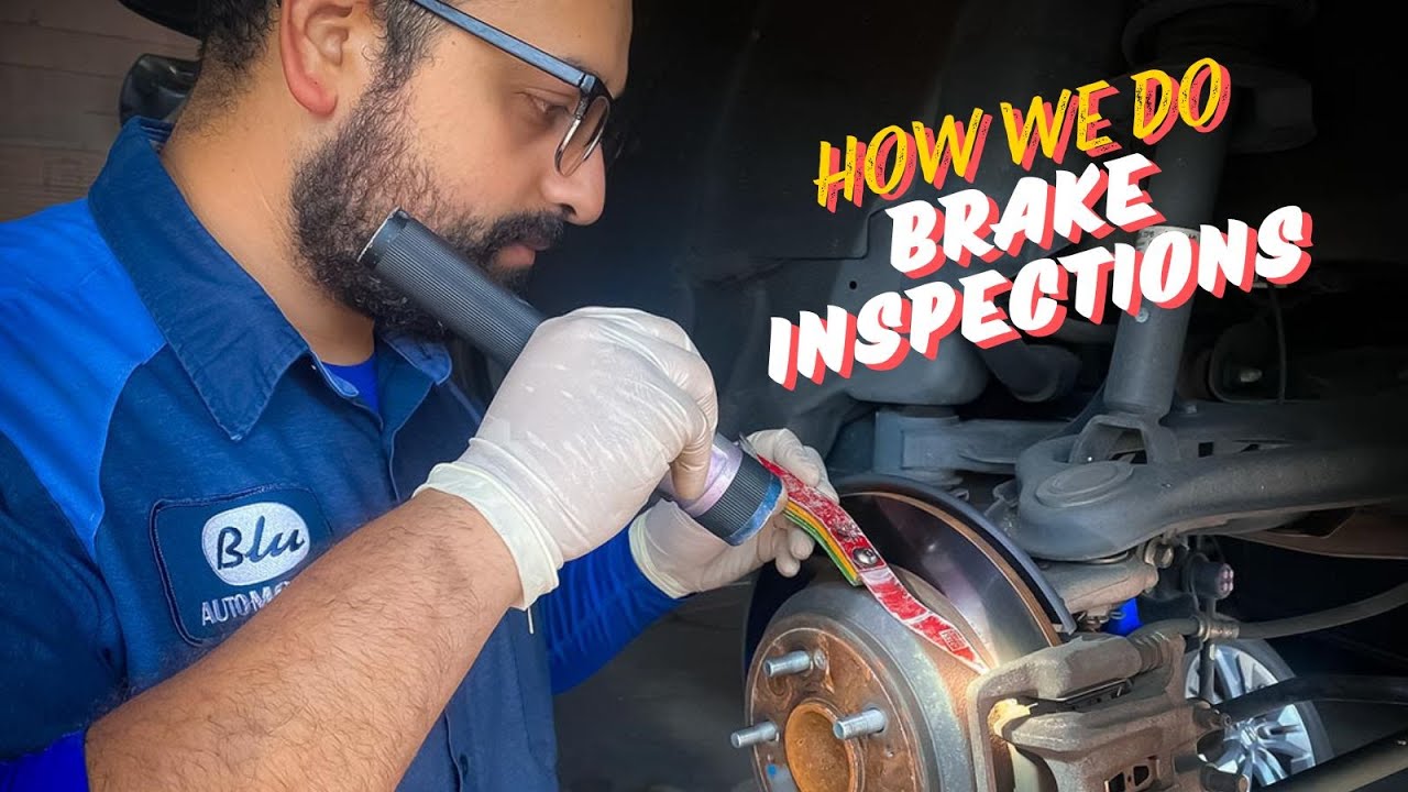 Brake inspection service at Blu Automotive - YouTube