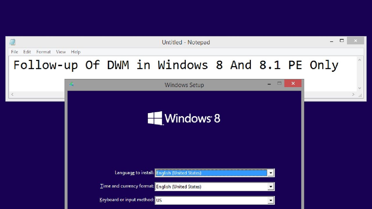 Follow-up Of DWM in Windows 8 and 8.1 PE Only - YouTube
