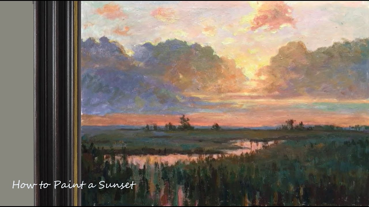 How to Paint a Sunset | Easy Acrylic Painting| | Sunset Scene - YouTube