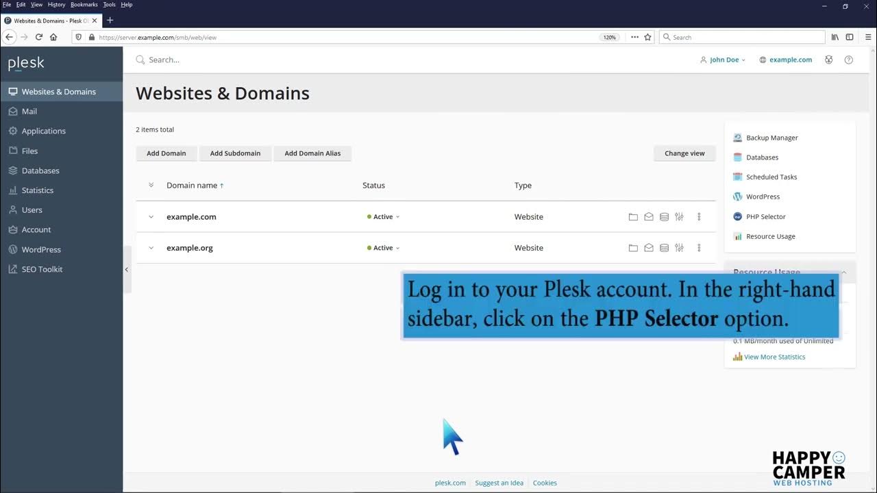 How to Enable the GD extension of PHP using CloudLinux Selector in Plesk Happy Camper Web ...