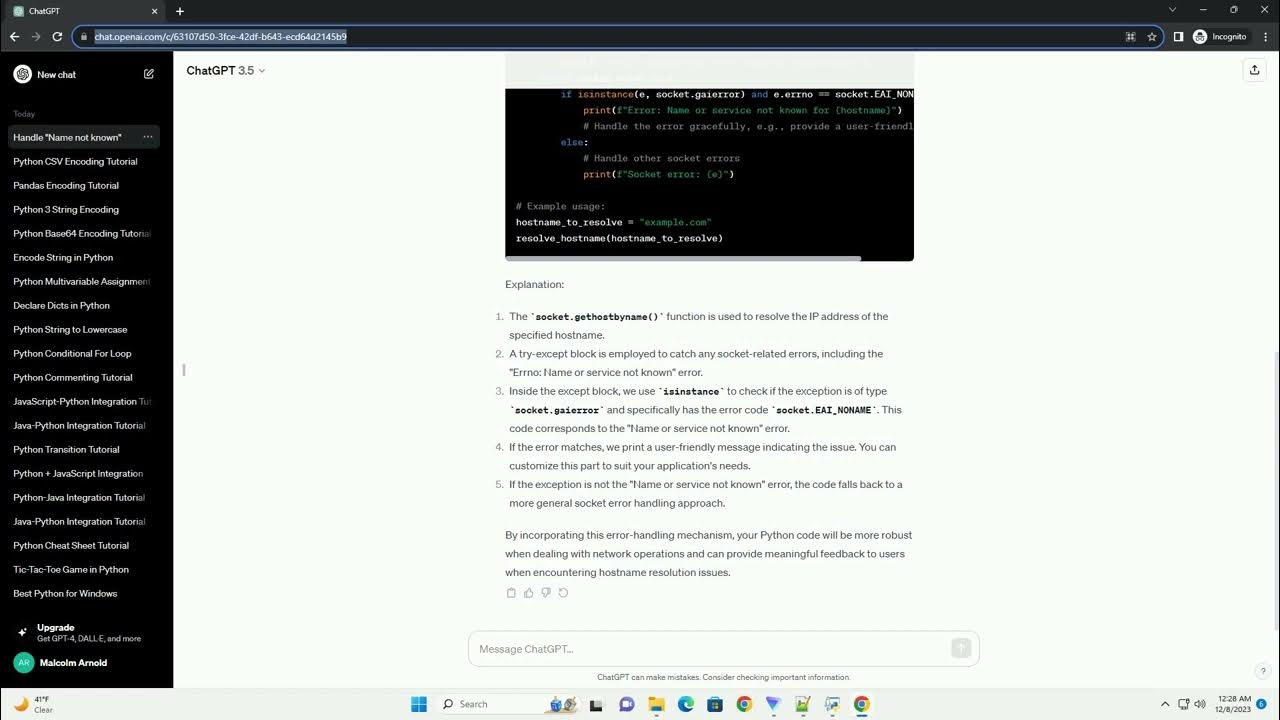 Errno Name Or Service Not Known Python Youtube