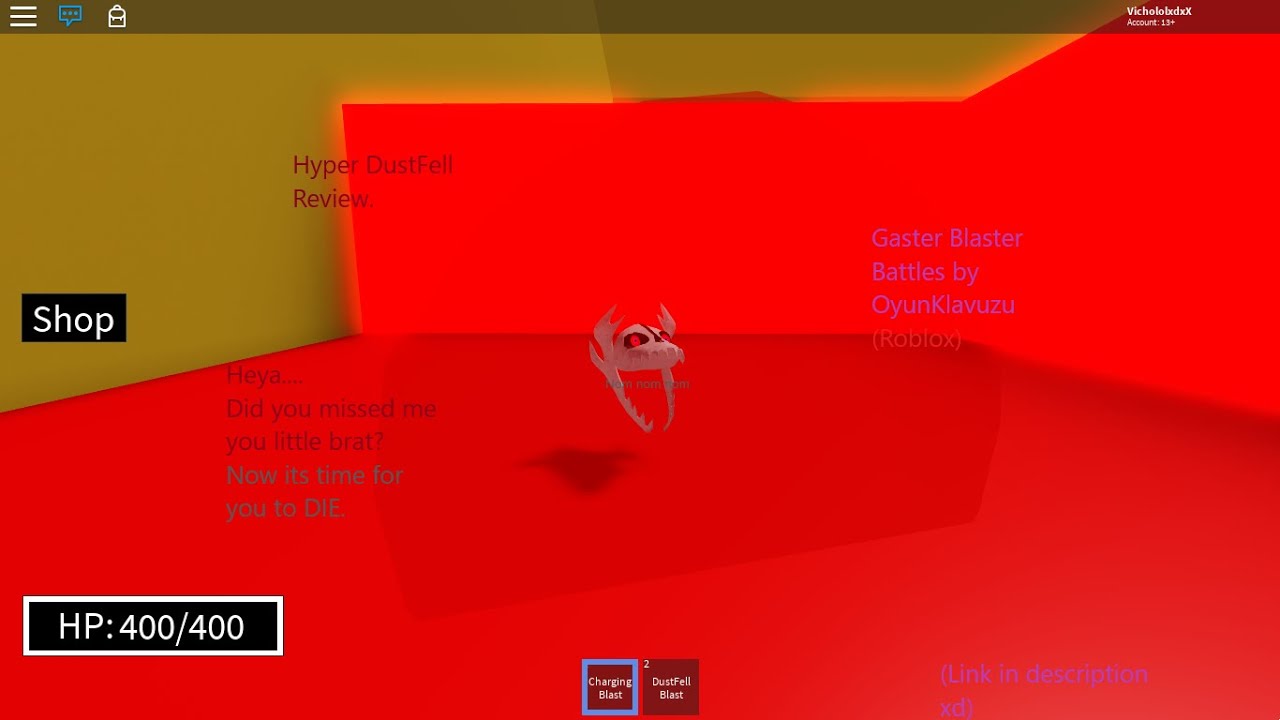 HyperDustfell. | Gaster Blaster Battles (Roblox) - YouTube