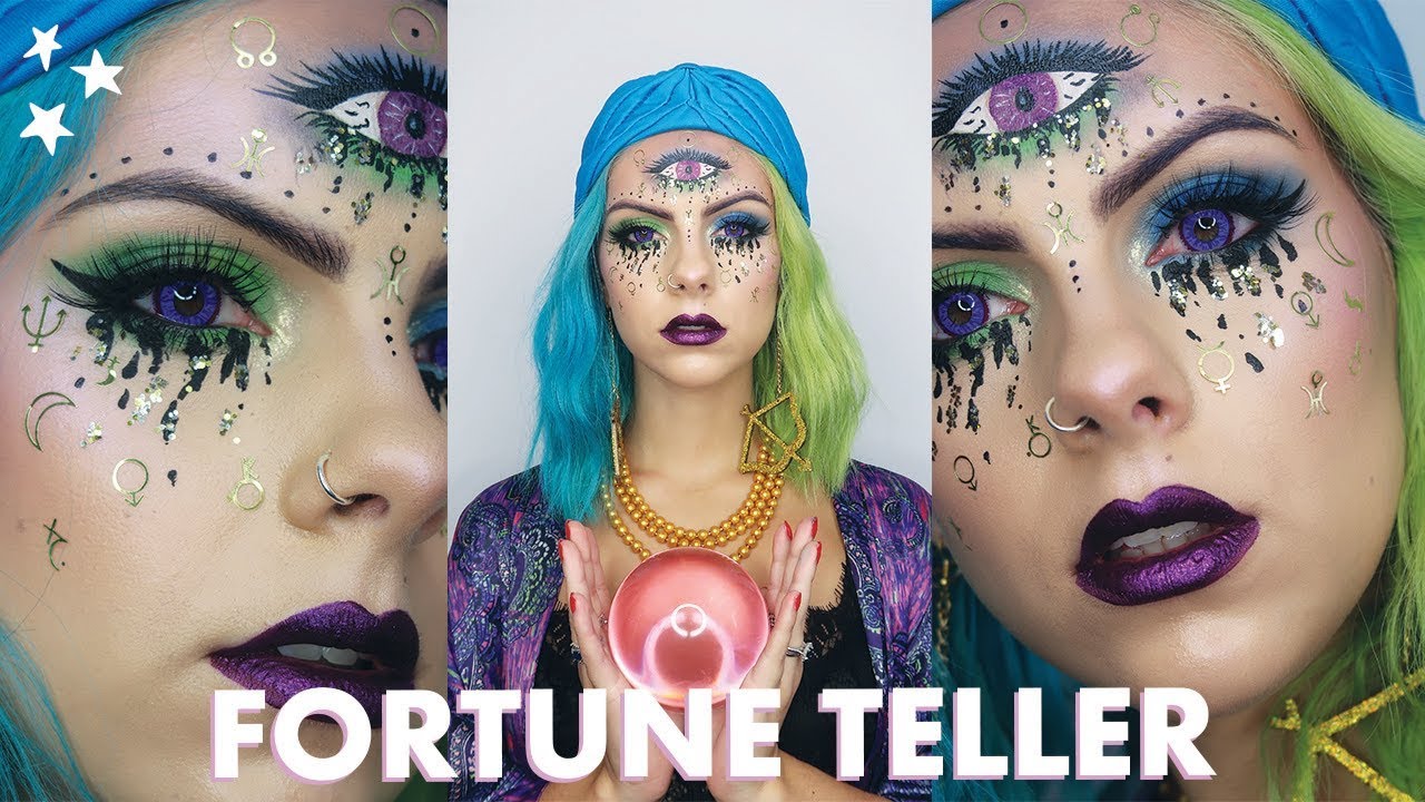FORTUNE TELLER HALLOWEEN MAKEUP TUTORIAL - YouTube