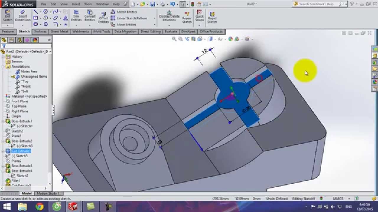 Tự học Solidwork 2014 các lệnh cơ bản nhất-Bài 3 - YouTube