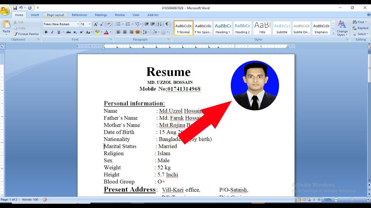 How To Add Photo In CV CV How To Add Photo In CV CV