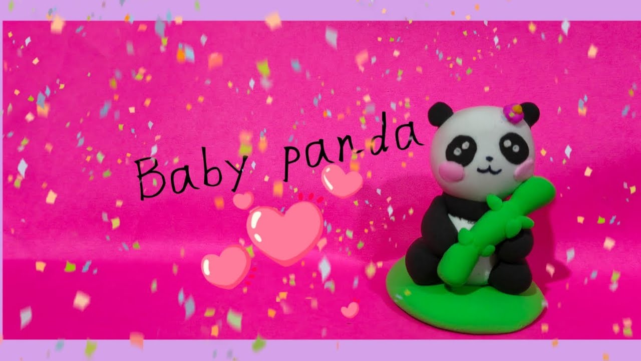 Making a cute baby panda 🐼#clay #diy #cute 🖤 - YouTube
