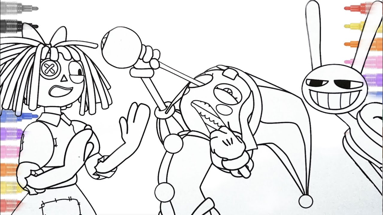 how to color digital circus / The Amazing Digital Circus NEW Coloring ...