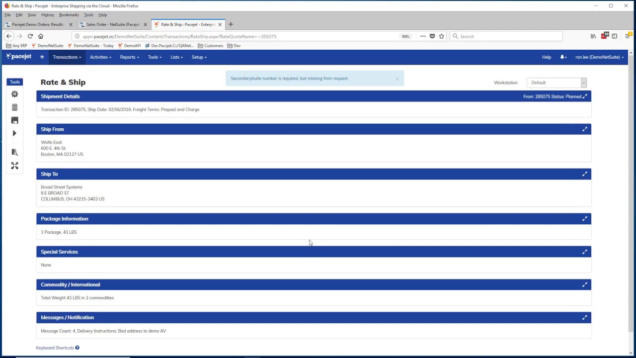 Address Validation with Pacejet Shipping Software - YouTube