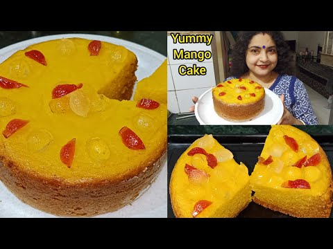 Mango Cake Without Oven | Eggless Mango Cake | Cake Without Oven, Butter Paper, Cream