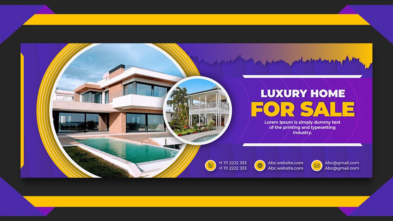 Creative FACEBOOK BANNER Design for Real Estate Company - YouTube