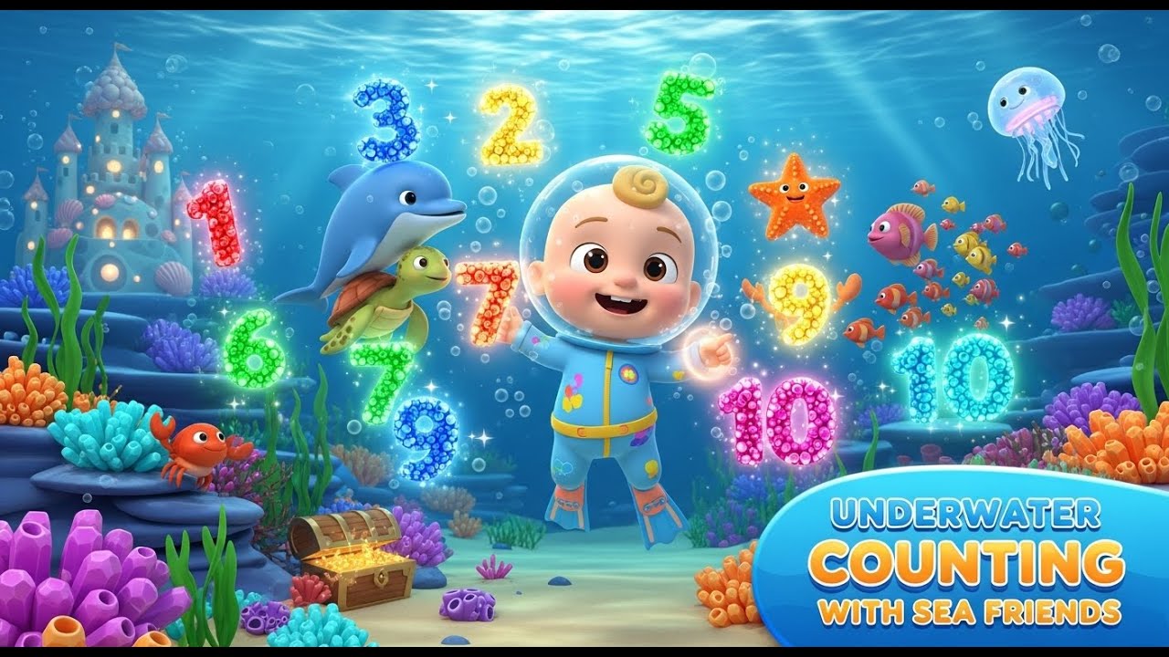 Underwater Counting with Sea Friends | Learn Numbers with Ocean Animals ...