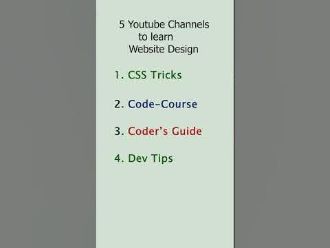 5 Youtube channels to learn website design - YouTube
