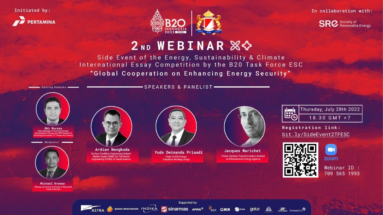 Global Cooperation on Enhancing Energy Security | 2nd Webinar by the B20 Task Force ESC - YouTube