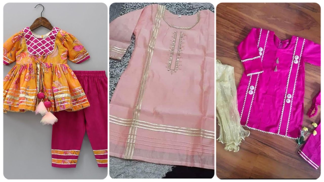 Gota Patti Dress design for baby girls||bachio ki frocks Gota kinari ...