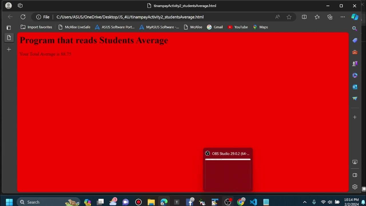 JAVASCRIPT//STUDENT AVERAGE - YouTube