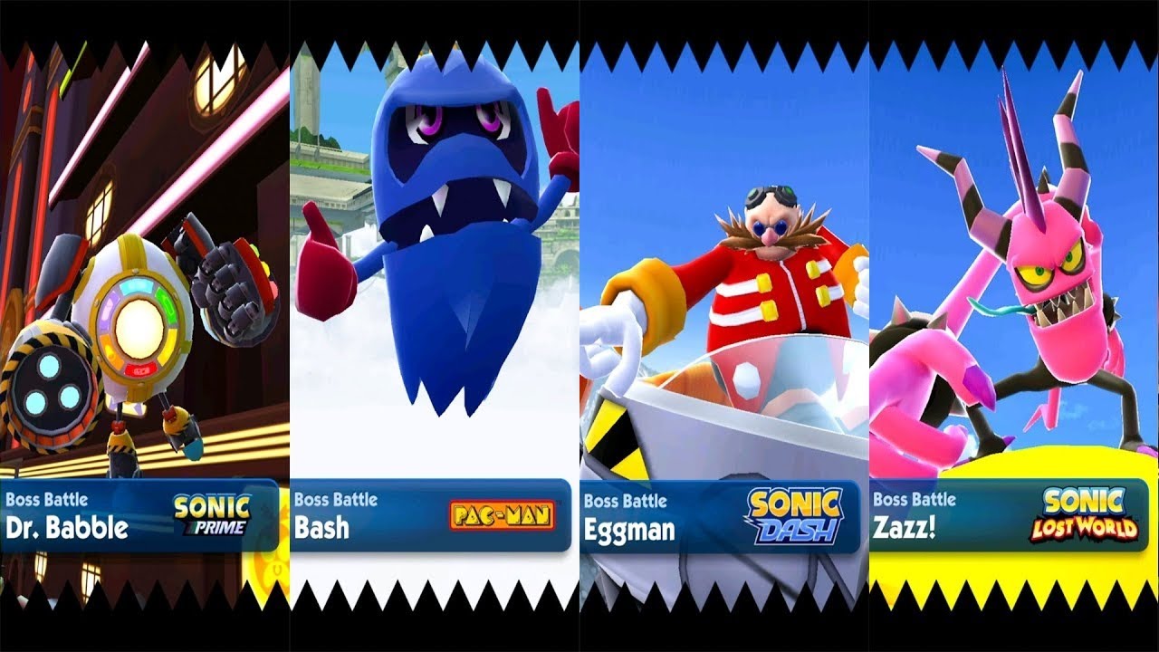 Sonic Dash - All Bosses Battle: Dr. Eggman vs Zazz vs Dr. Babble vs Bash Gameplay - YouTube