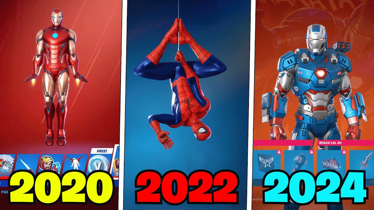 Fortnite All Marvel Battle Pass Skins (2020 - 2024) - YouTube