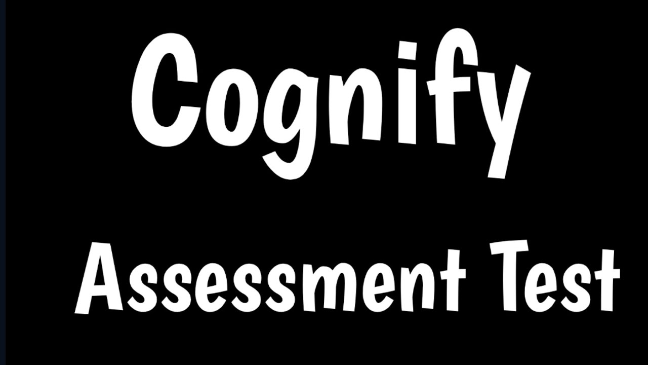 Cognify Assessment Test | - YouTube