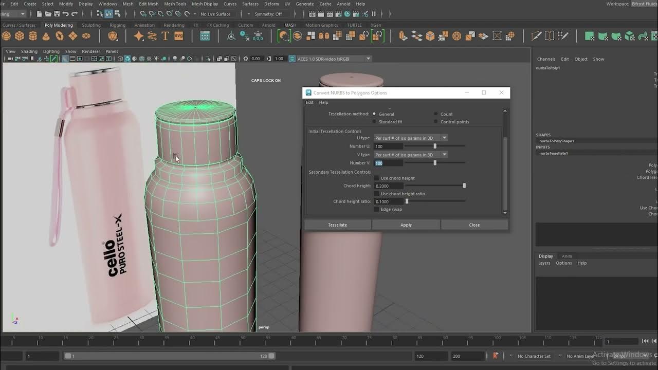 How to Use CV Curve Tool & Revolve To Create a Simple Bottle in Autodesk Maya 2023 - YouTube